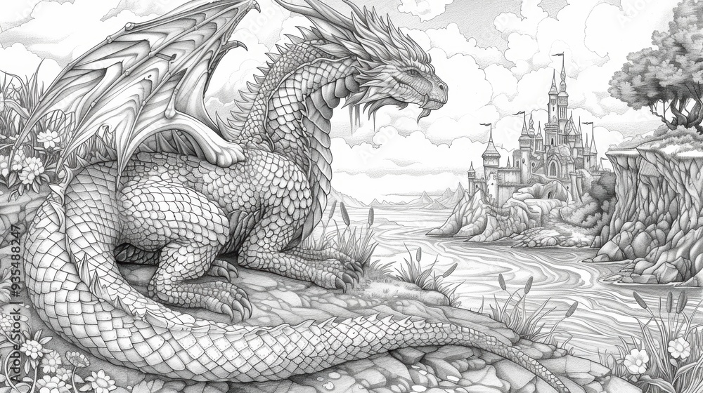 Dive into a world of fantasy with this enchanting coloring book ...