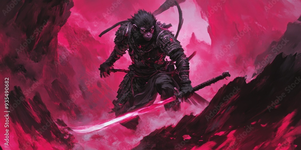 Journey to the West from Chinese mythology, portrait of Sun Wukong ...