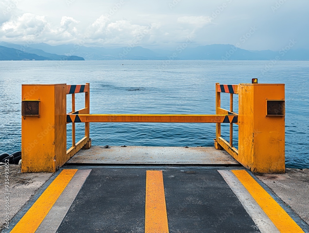 Maritime facility entry control port security barrier ensuring harbor ...