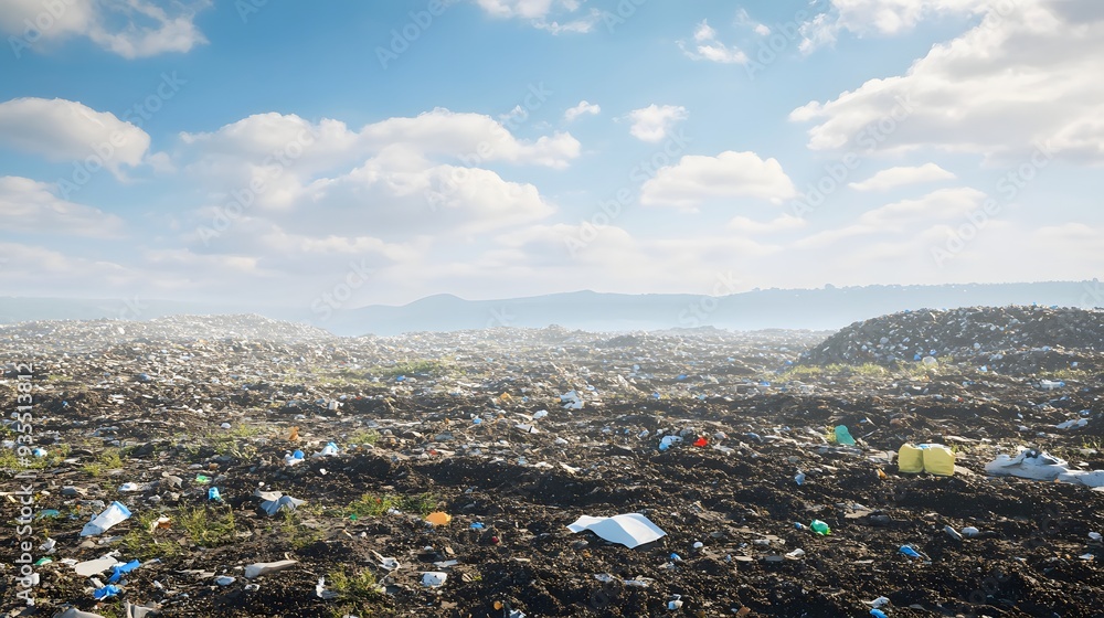 15. 3D visualization of a landfill site with hazardous waste leaking ...