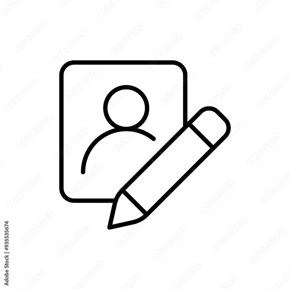 Edit user outline icons, minimalist vector illustration ,simple ...
