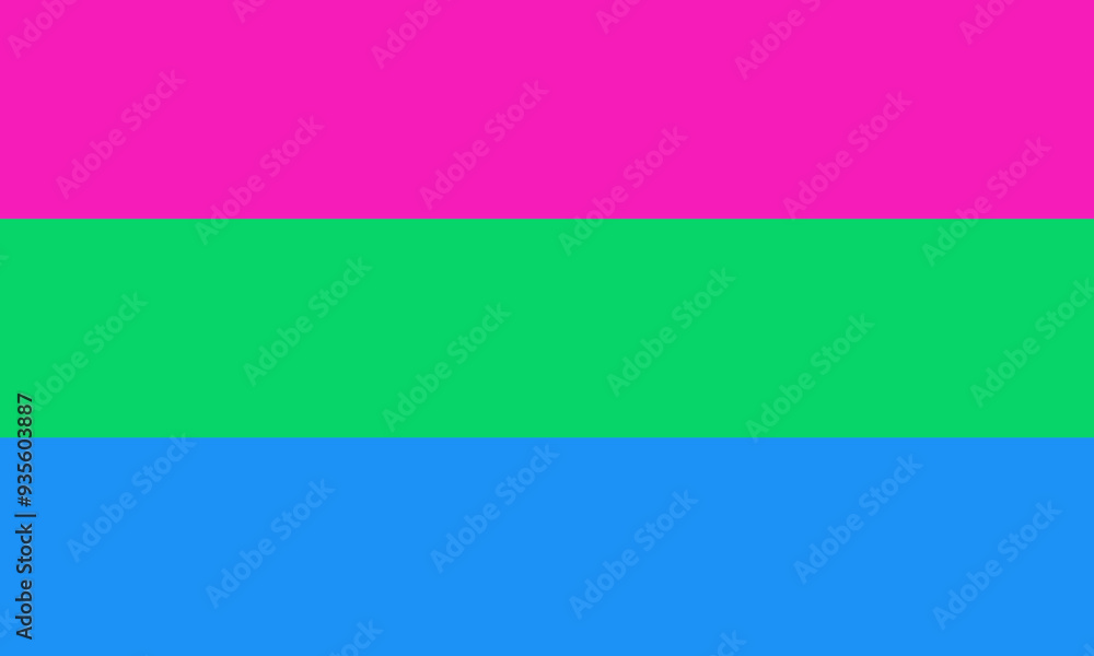Polysexual Pride Flag, LGBT symbols, pink, green and blue colors Stock ...