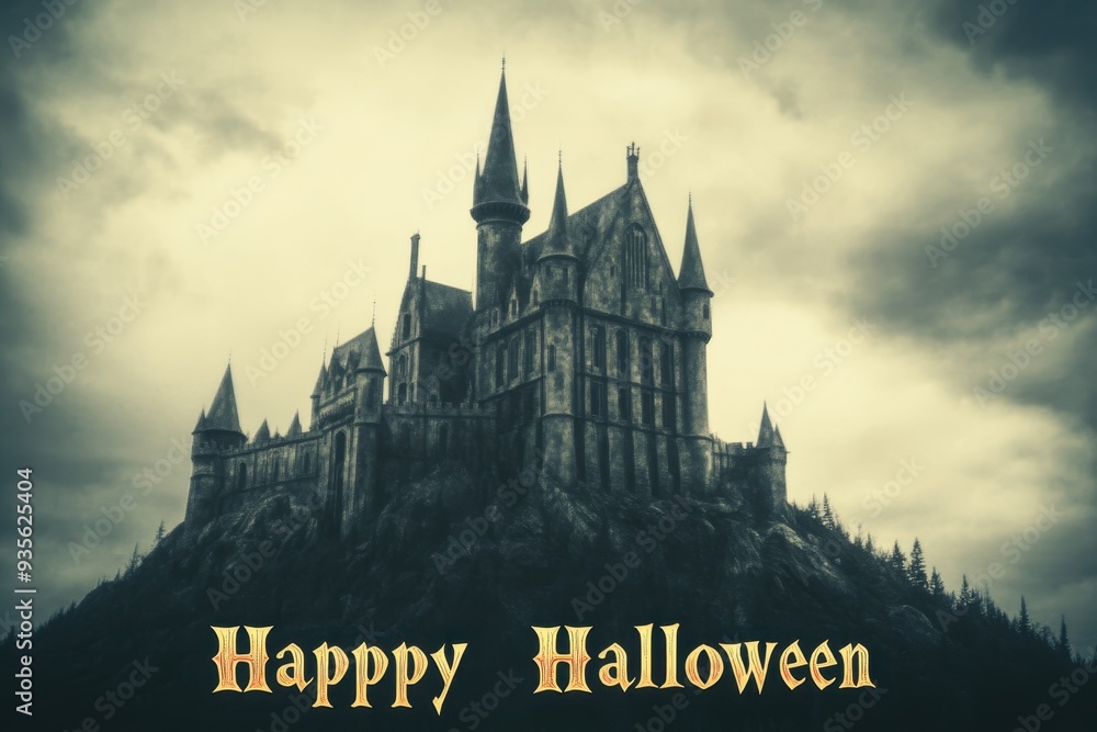 Gothic Castle Collage: Photos of a dark, foreboding castle on a hill ...