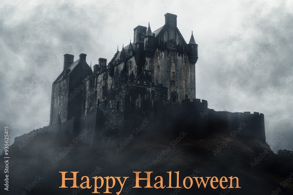 Gothic Castle Collage: Photos of a dark, foreboding castle on a hill ...