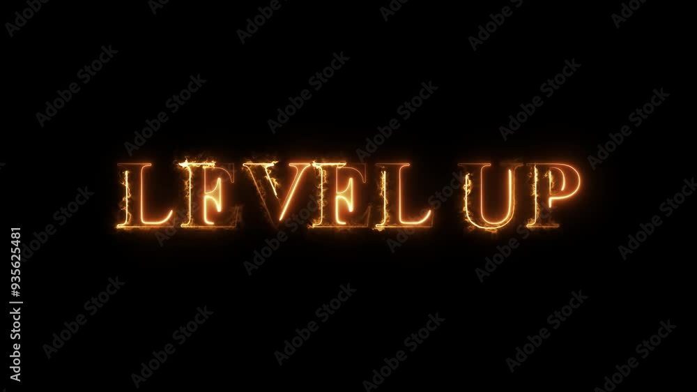 Level Up text font with neon light.Level Up neon sign.Rainbow color ...
