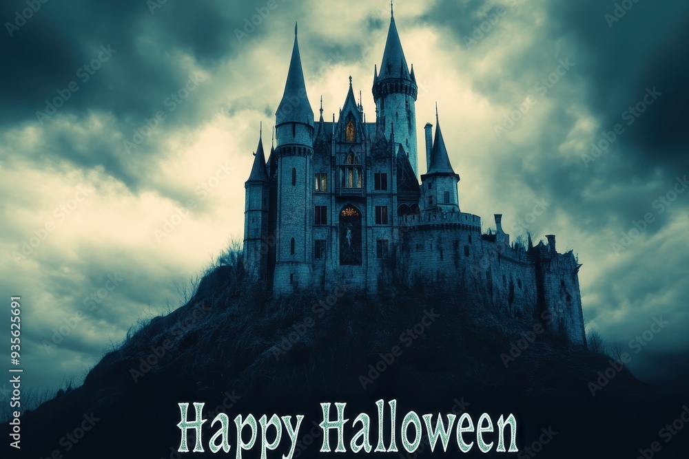 Gothic Castle Collage: Photos of a dark, foreboding castle on a hill ...