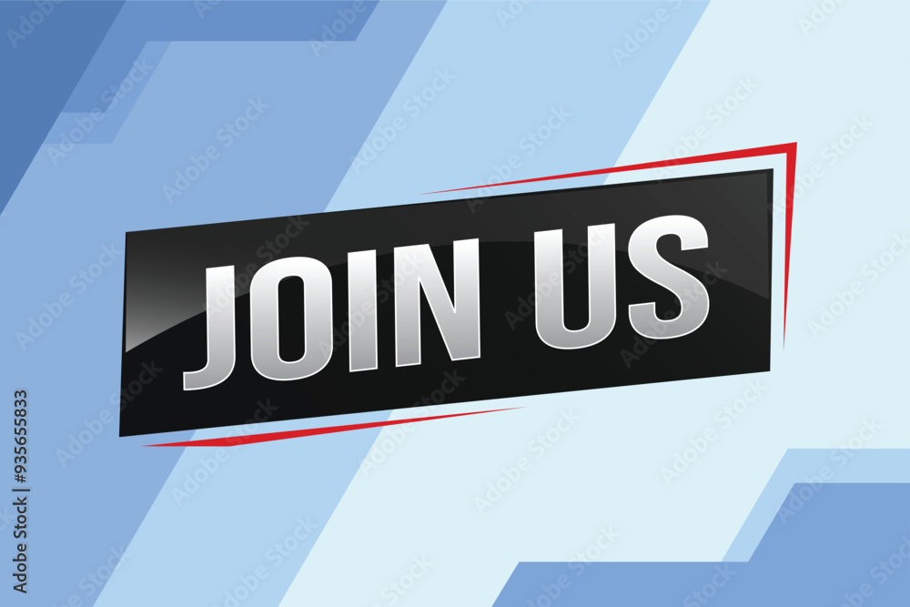 join us word concept vector illustration with modern futuristic 3d ...
