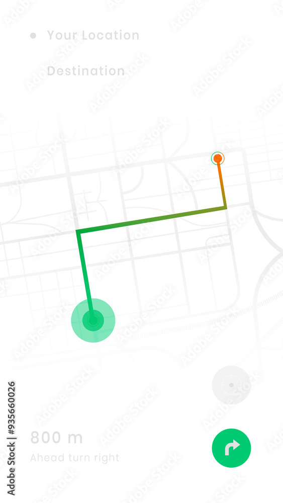 Png car navigation map screen from your location to destination Stock ...