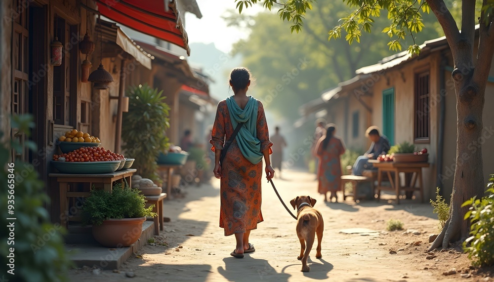 Colorful stalls in an island city bustling with tourists. A scene ...