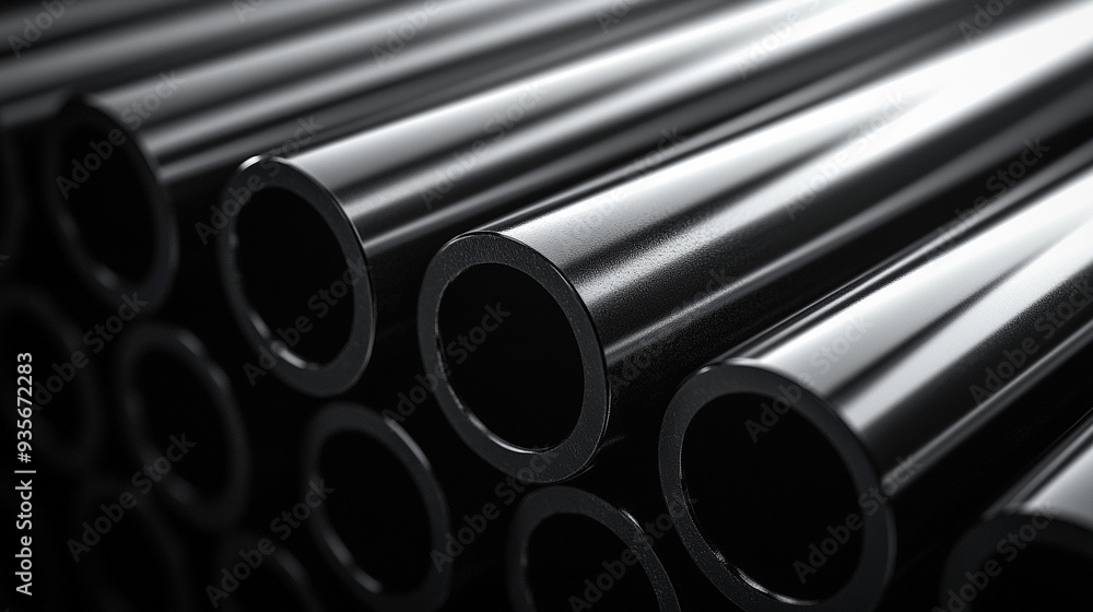 round metallic bars, highlighting their texture and shine, used in ...