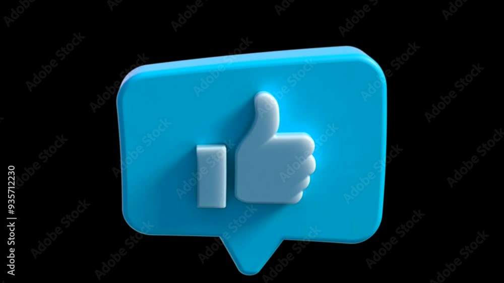 Thumbs Up Emoji Animated on a Transparent Background. 4K Loop Animation ...