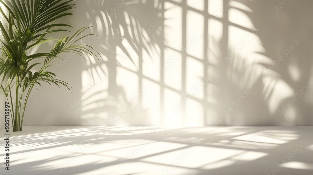 Abstract studio backdrop for product display, featuring an empty room ...