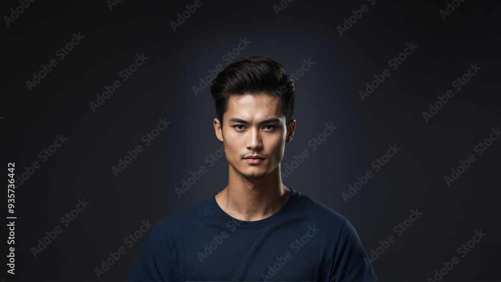 Stunning male model with flawless skin and natural beauty. Brunette ...