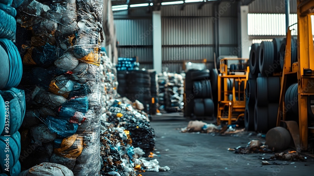 Sustainable Recycling of Rubber Products A recycling facility where old ...