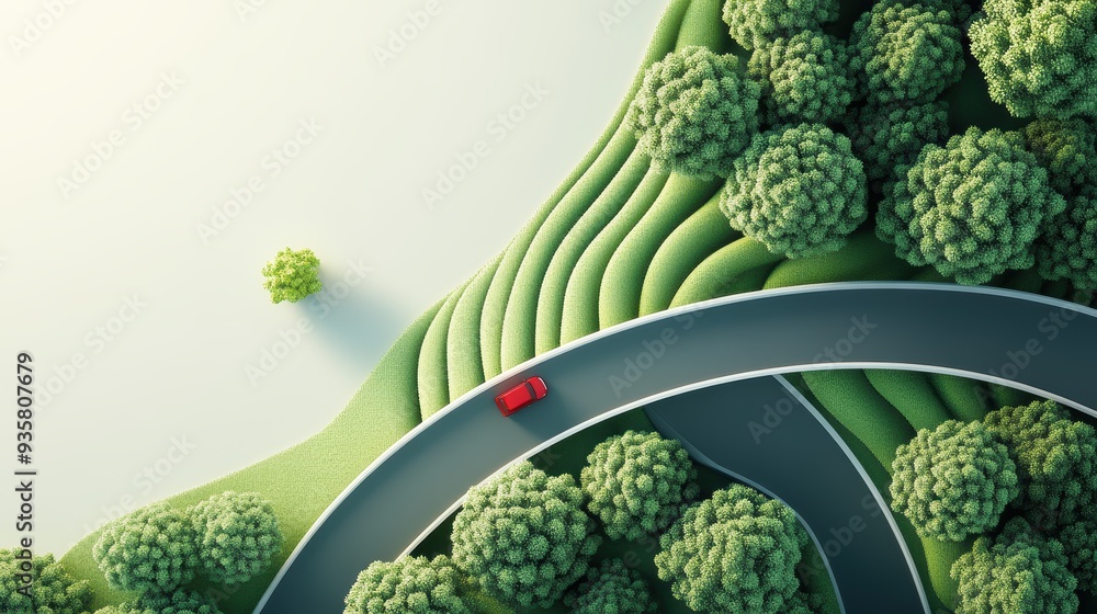 A dynamic illustration of a highway construction project, showcasing ...