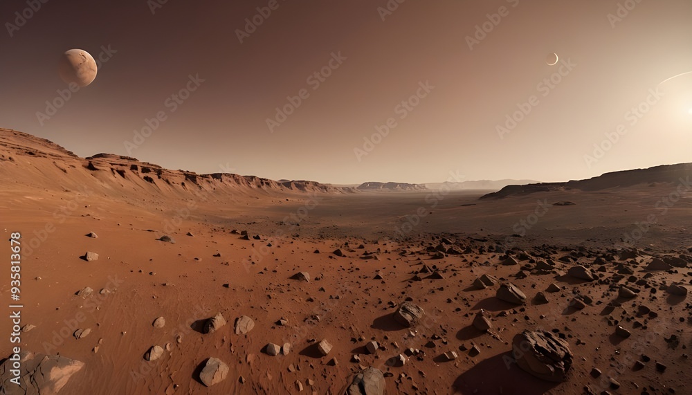 Martian Landscape HDRI - 360° Red Planet Stock Photo | Adobe Stock
