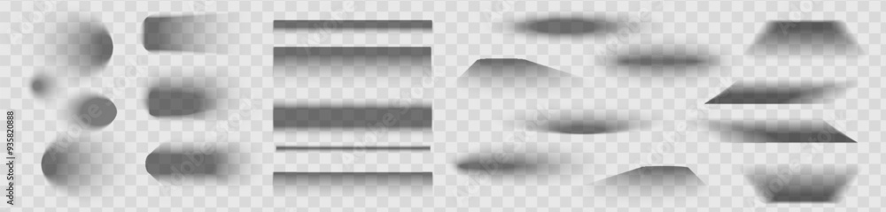 Square and rectangle box shadow effects. Realistic overlay and ...