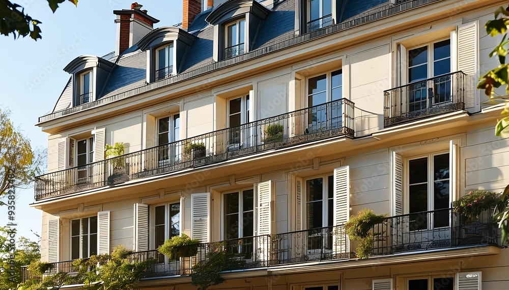The exterior of the building has an elegant French style under the sun ...