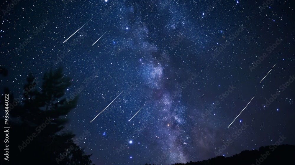 Meteor showers dazzle the night sky with shooting stars, brief but ...