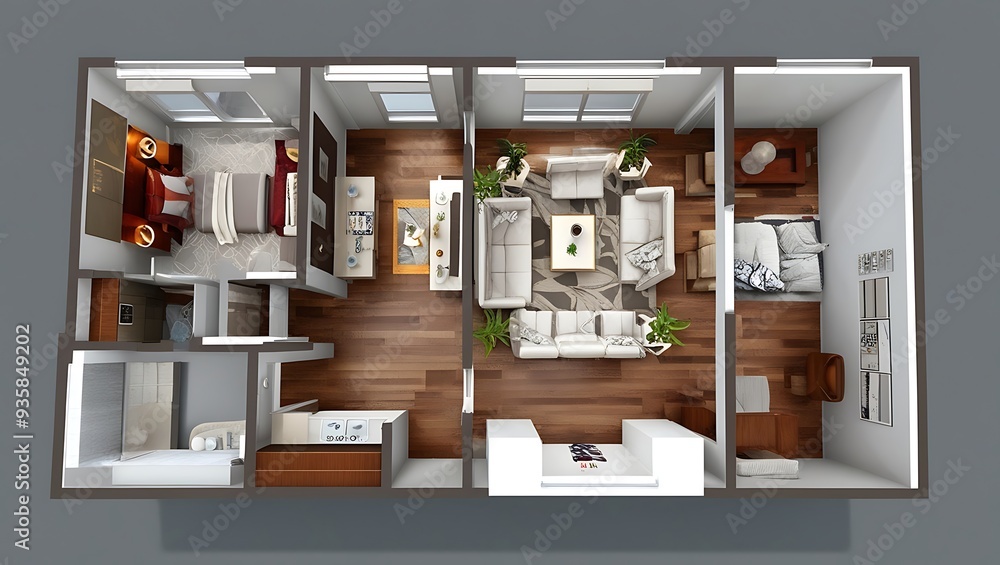 Detailed Interior Design Layout Floorplan Featuring Functional Room ...