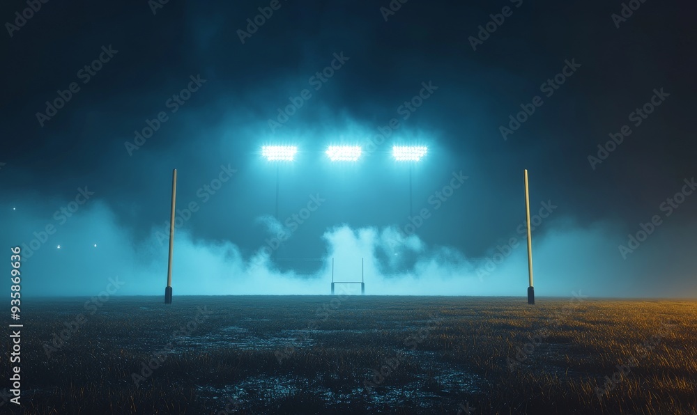 The back drop for this image is an epic scene of a rugby stadium at ...