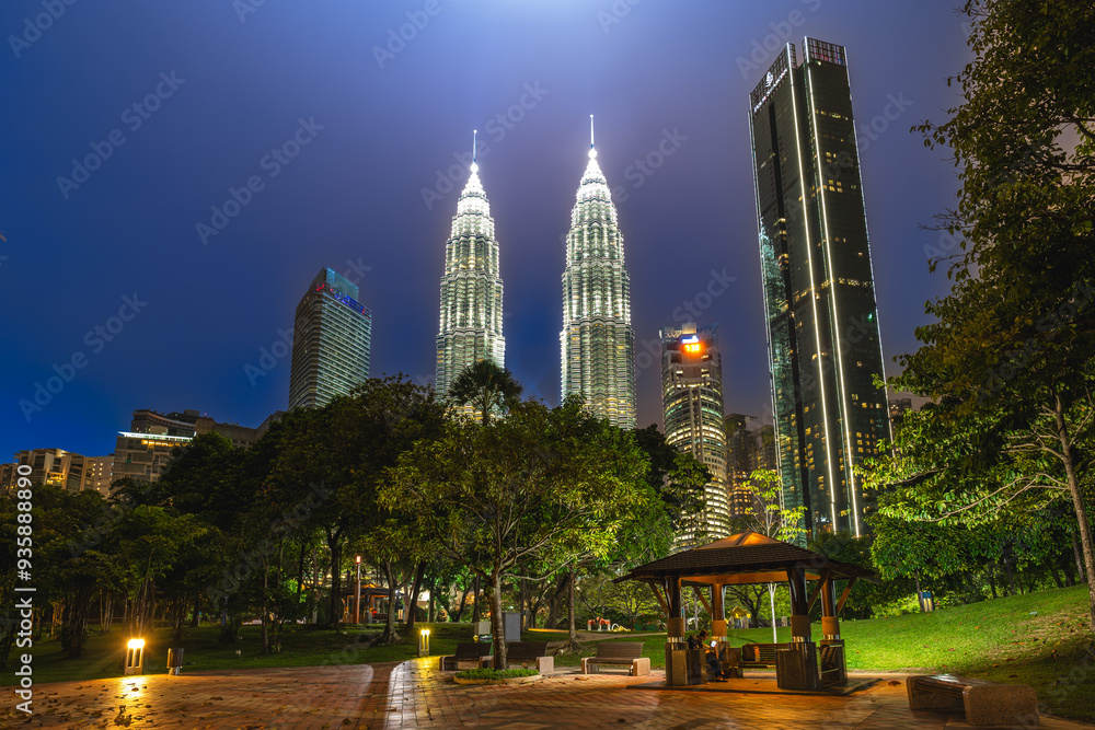 January 11, 2023: petronas twin towers, the tallest buildings in Kuala ...