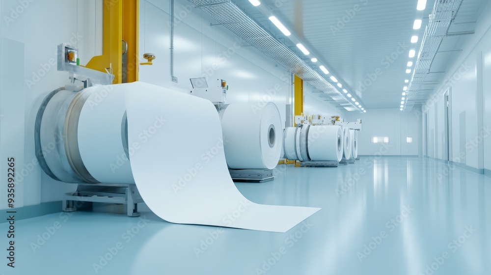 Paper Manufacturing Process in Modern Factory - A modern paper factory ...