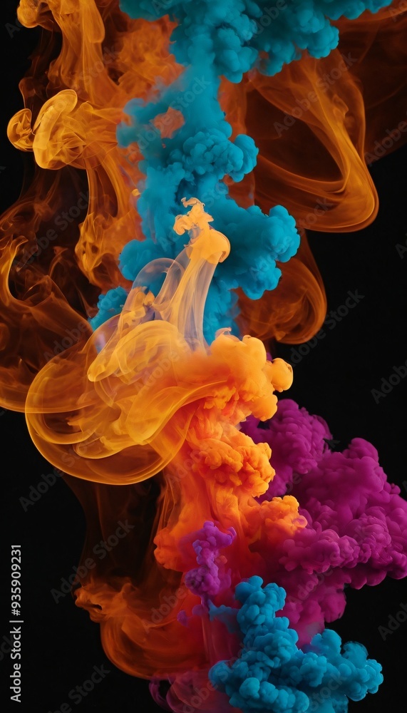Abstract Digital Smoke Effects in Vivid Colors for Dynamic and ...