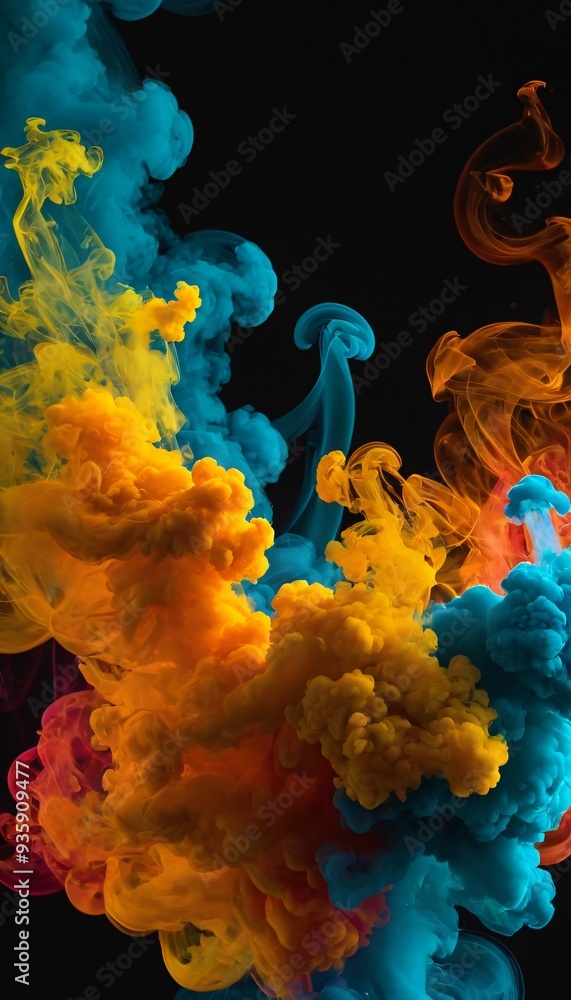 Abstract Digital Smoke Effects in Vivid Colors for Dynamic and ...