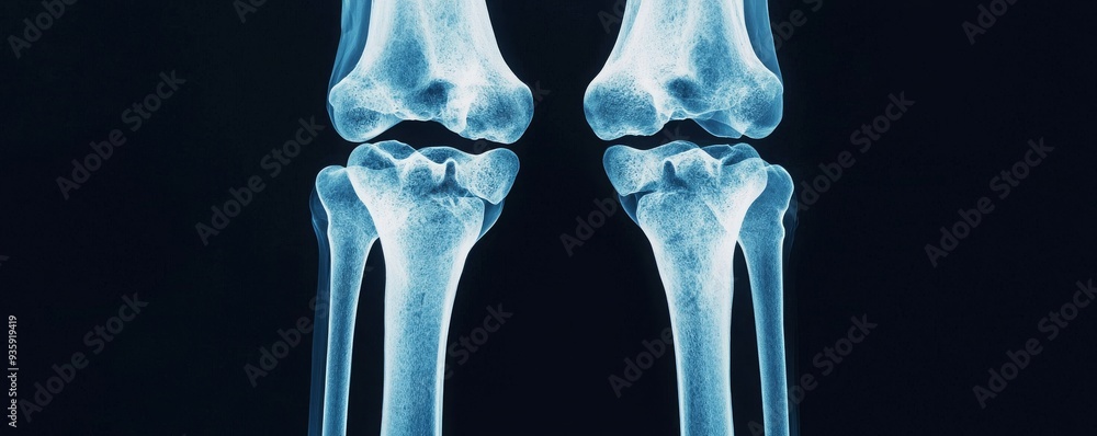 X-ray image of human knees showcasing detailed anatomy and structure ...