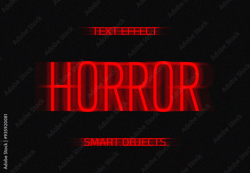Red Horror Text Effect Mockup Stock Template | Adobe Stock