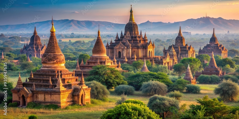 Ancient temples and pagodas of Bagan, Myanmar, Bagan, Myanmar, temples ...