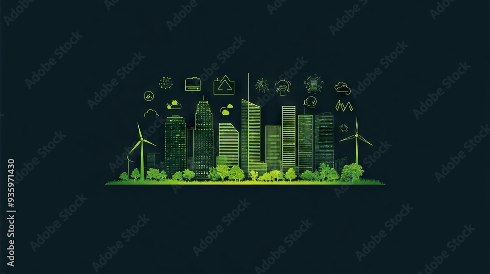 Vertical infographics or timelines detailing global green technology ...