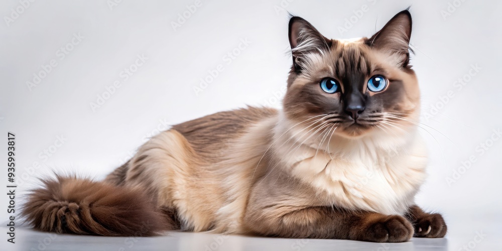 Body shoot of a Siamese Persian mixed cat showing its unique coat ...