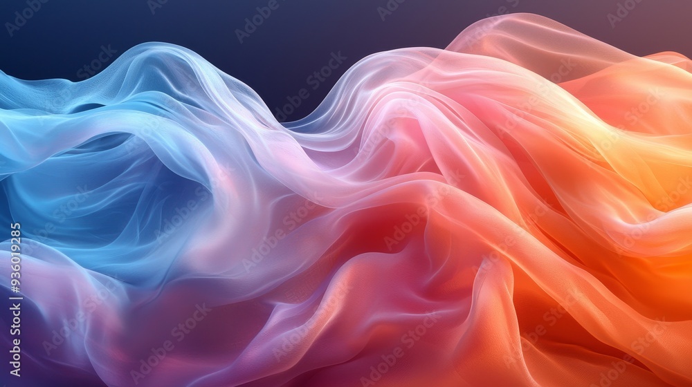 Soft gradients and translucent shapes form an abstract background that ...