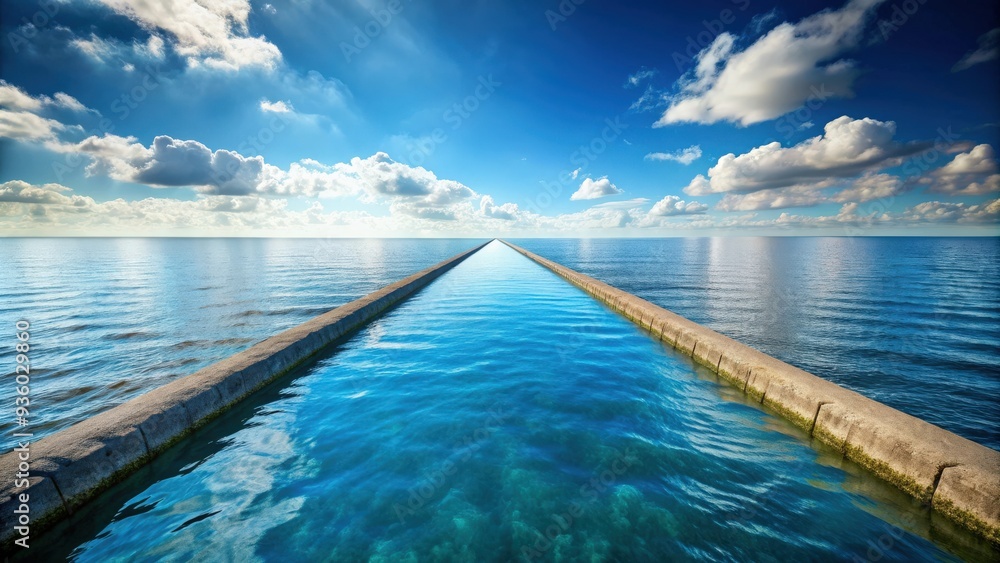 Ocean divided to create canal for passage, ocean, canal, divided, Moses ...