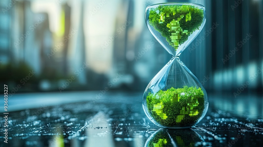 LCA life cycle assessment concept. Hourglass with LCA icon ...