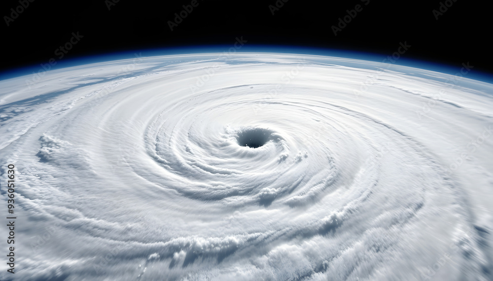 Hurricane Florence over Atlantics. Satellite view. Super typhoon over ...