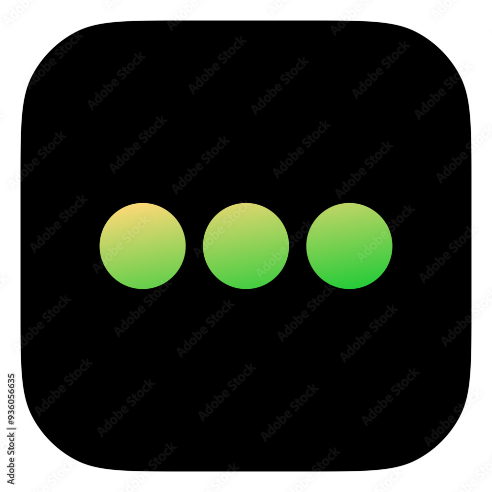 Vector horizontal ellipsis menu icon. Black, white background. Perfect ...