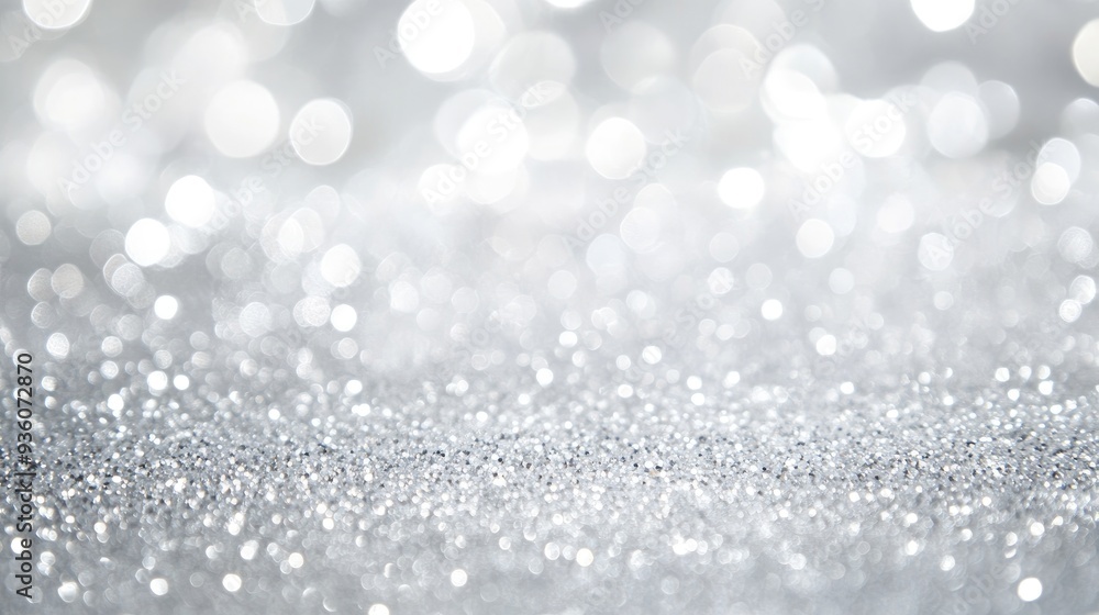 Blurry white glitter background with soft sparkles and glowing ...