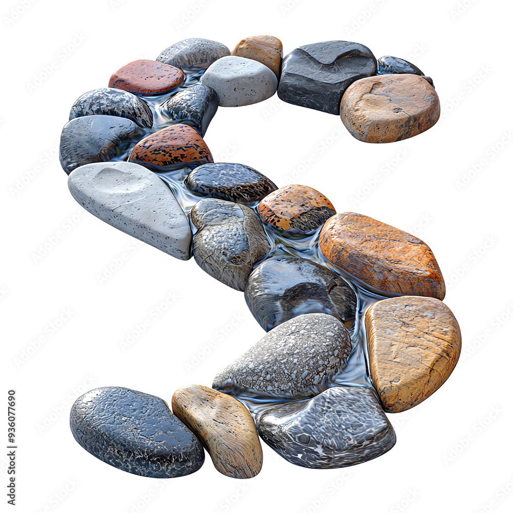 A creative arrangement of colorful pebbles forming the shape of the ...