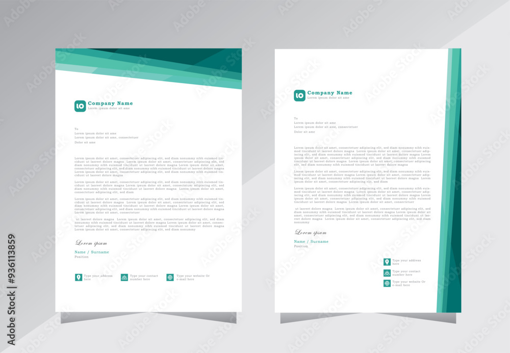 Vetor do Stock: Letterhead Template design, corporate modern letterhead ...