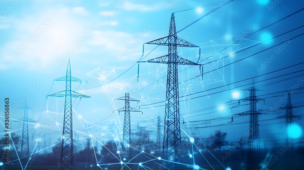 10. A detailed diagram of an electrical grid system with ...