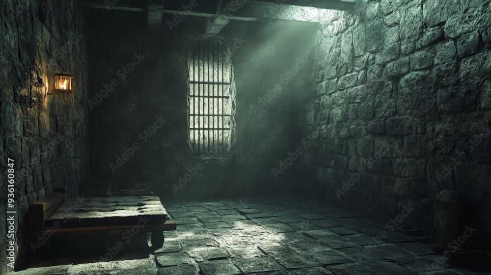 Underground old medieval dungeon jail cells, fantasy aventure tabletop ...
