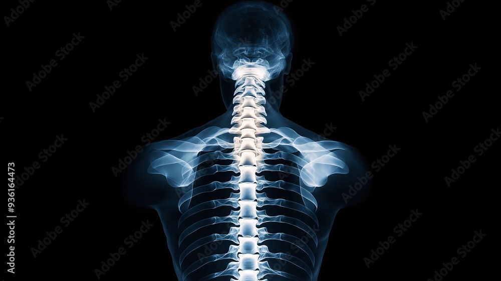 The Human Spinal Column: A detailed x-ray image revealing the intricate ...