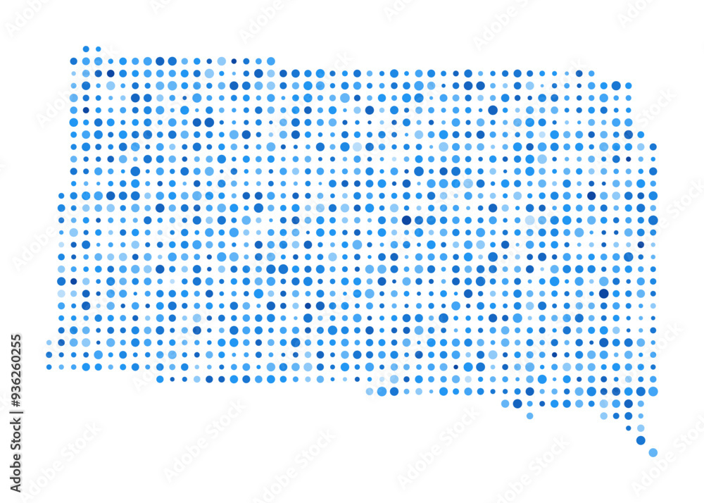 South Dakota Dot Map. Us State Digital Style Shape. South Dakota vector ...