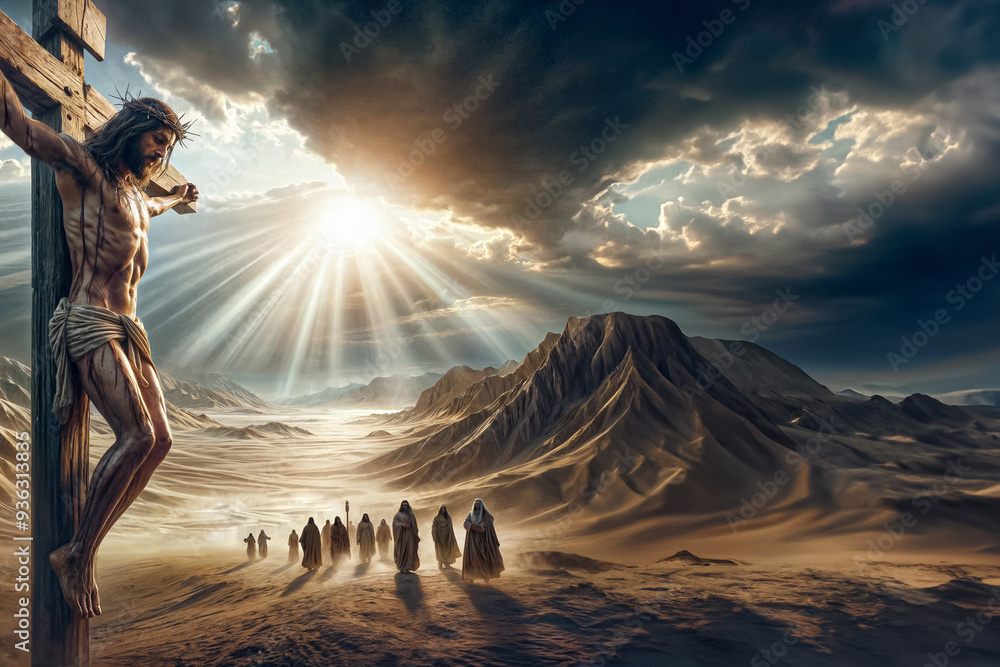 Jesus Christ Messiah on the Cross of Calvary - Crucifixion Easter Story ...