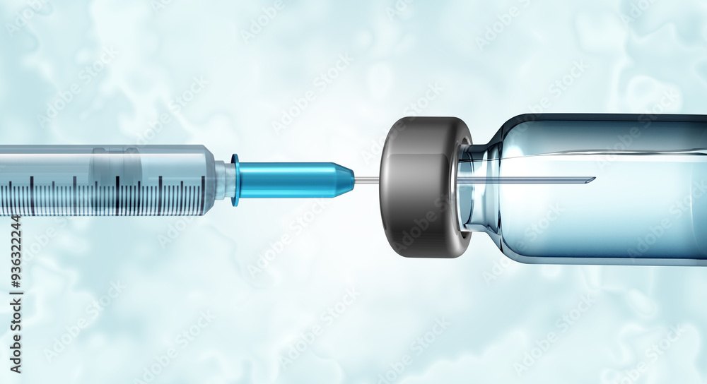 Vaccine And Syringe as a medical equipment symbol for Immunization ...