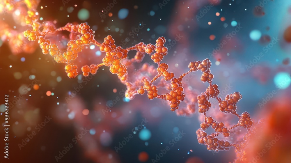 Microscopic visualization of protein synthesis, showing ribosomes ...