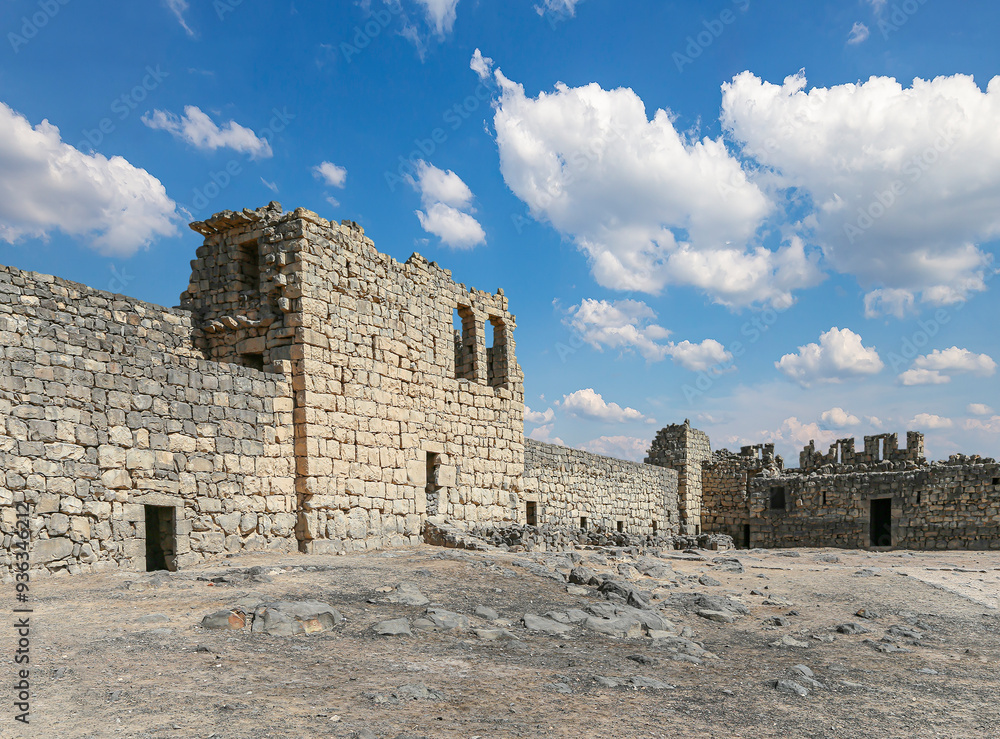Ruins of Azraq Castle (Qasr al-Azraq) is a crusader castle (300AD ...